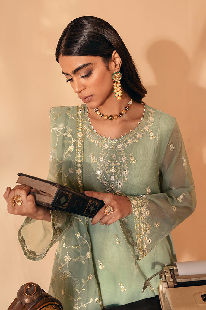 JADE BLAZE NET-2PC(SHIRT & DUPATTA)