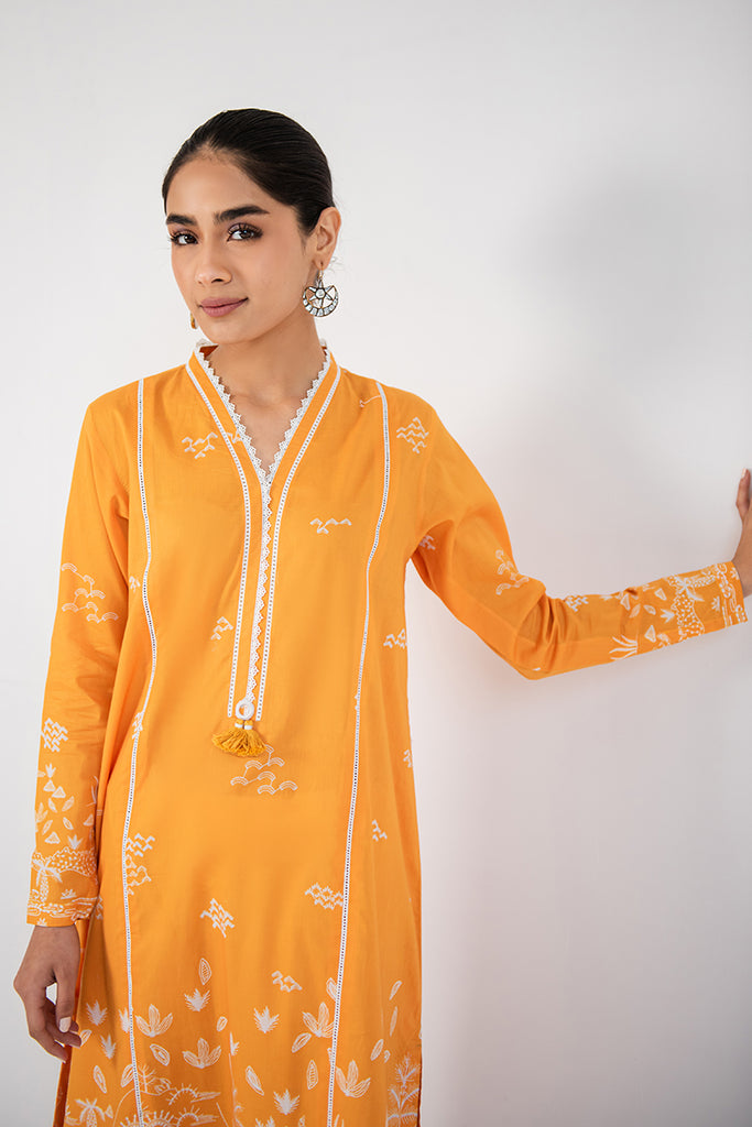 OCHRE GLOW PRINTED SHIRT