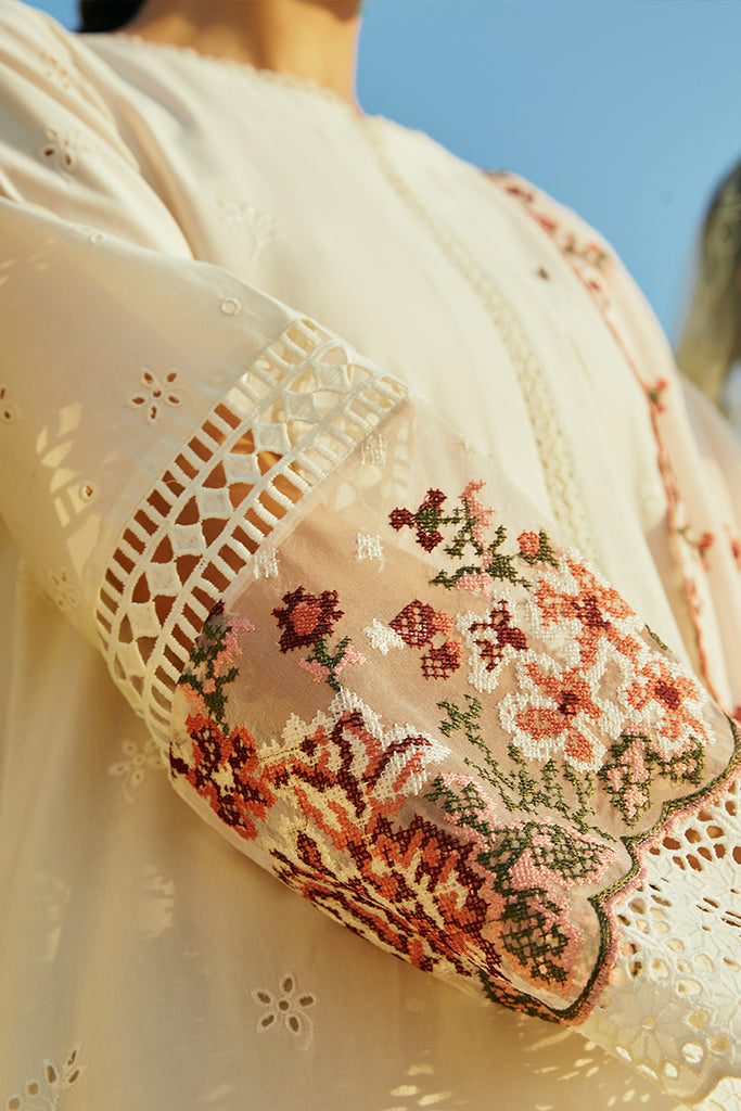 PASTEL PINK STITCH 3PC: LAWN EMBROIDERED SUIT