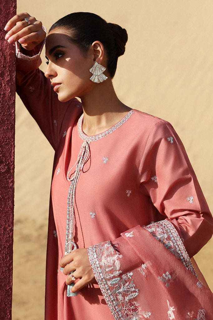 MULBERRY BLUSH-STITCH 3PC: LAWN EMBROIDERED SUIT