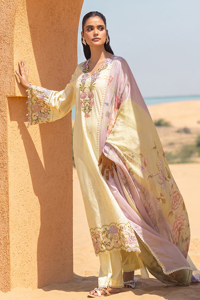 SUBTLE CANARY-3 PIECE EMBROIDERED LAWN SUIT