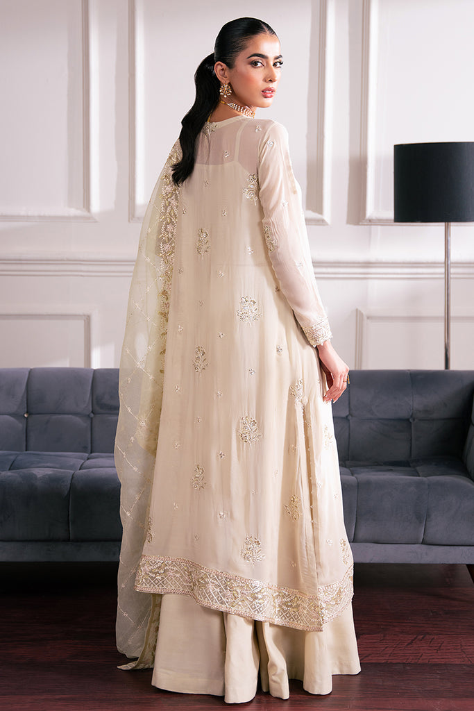 SEA MIST-4 PC EMBROIDERED CHIFFON SUIT