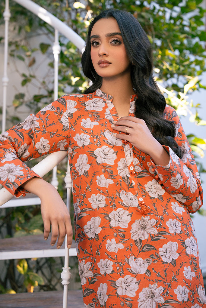 RUST AURA-2 PIECE PRINTED KHADDAR SUIT