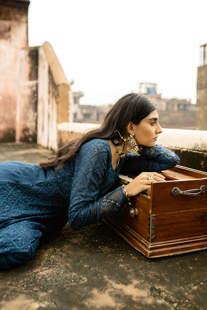 MIDNIGHT BLUE EMBROIDERED SHIRT